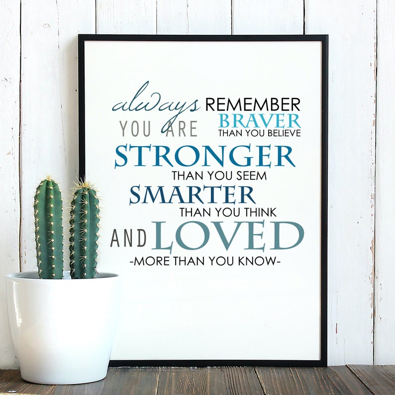 Inspirational Phrase SVG: Braver, Stronger, Smarter, Loved - Etsy
