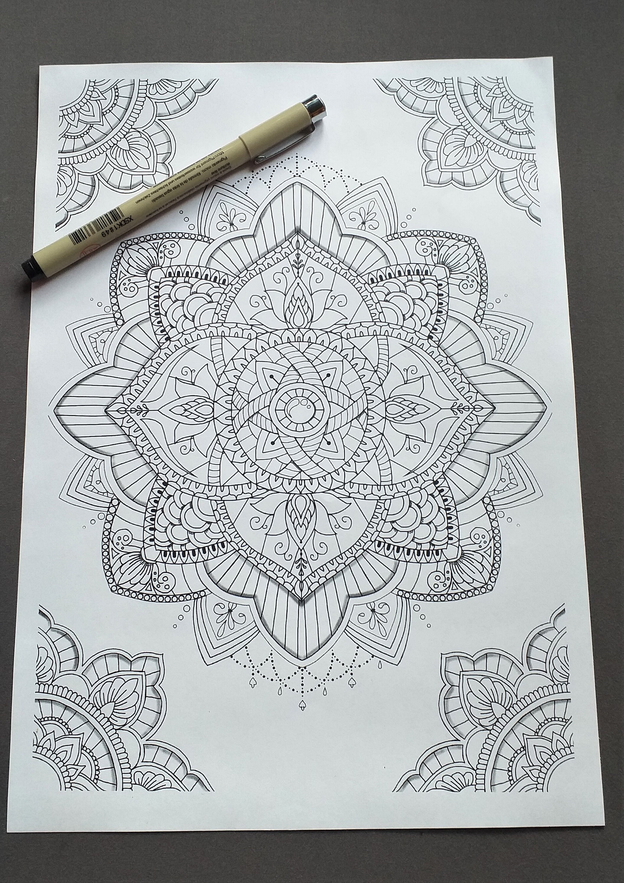 Mandala Bundle. 9 Mandala Coloring Pages. Hand Drawn Mandala Coloring ...