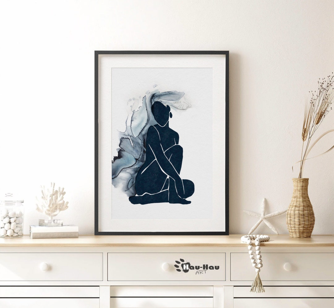 Abstract Woman Body Wall Art, Minimal Woman Art, Bedroom Wall Art ...