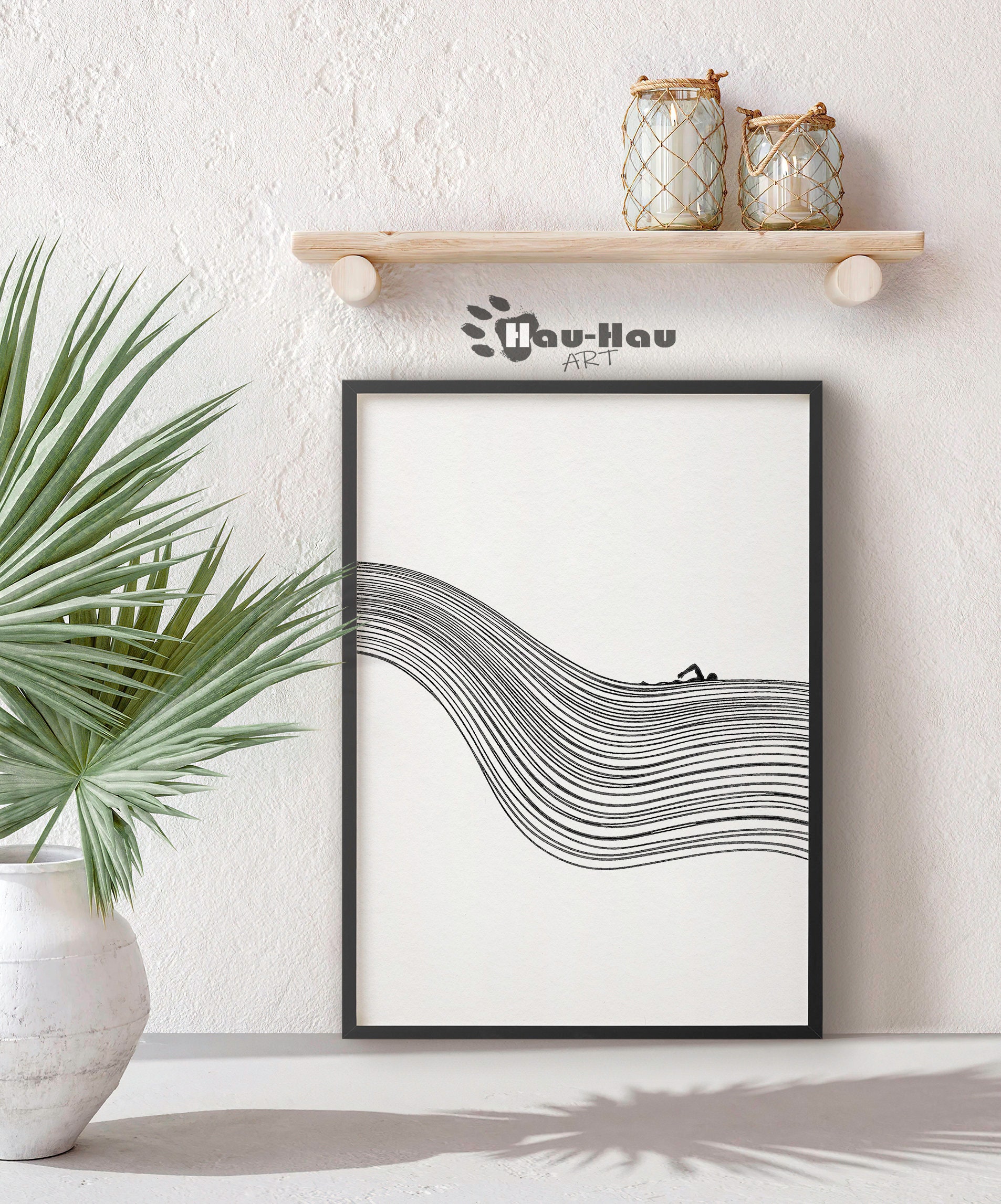 Minimalist Swimming Line Art Print, Swimming Print, Swimming Art Poster ...