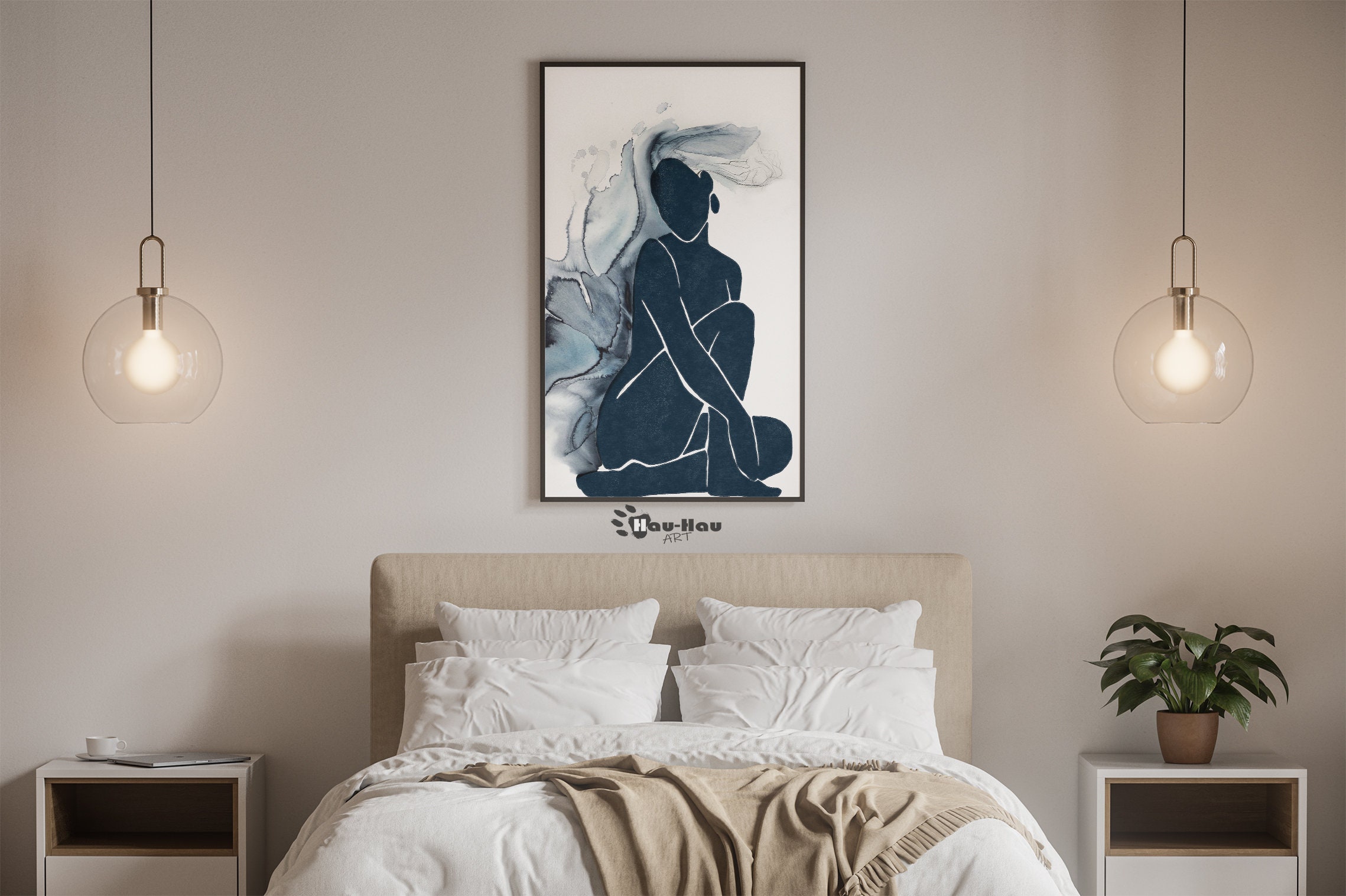 Abstract Woman Body Wall Art, Minimal Woman Art, Bedroom Wall Art ...