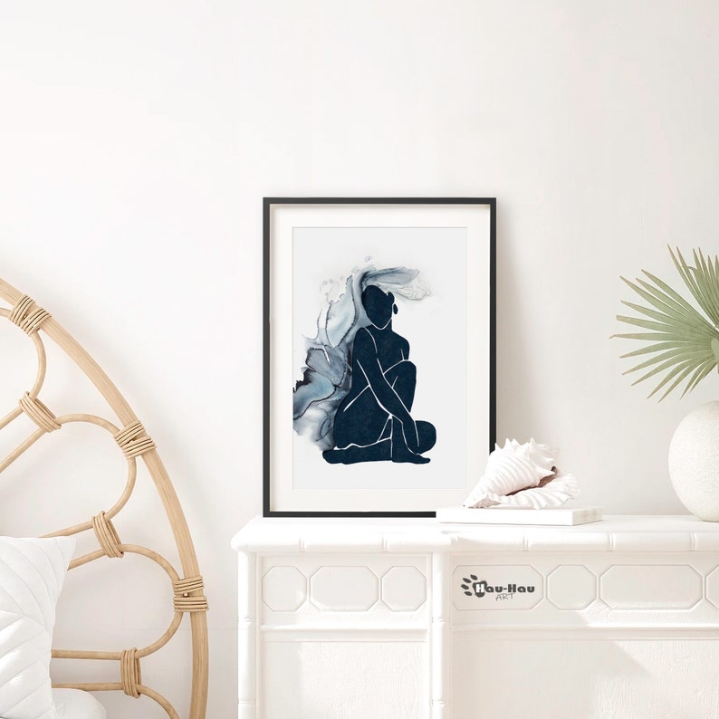 Abstract Woman Body Wall Art, Minimal Woman Art, Bedroom Wall Art ...