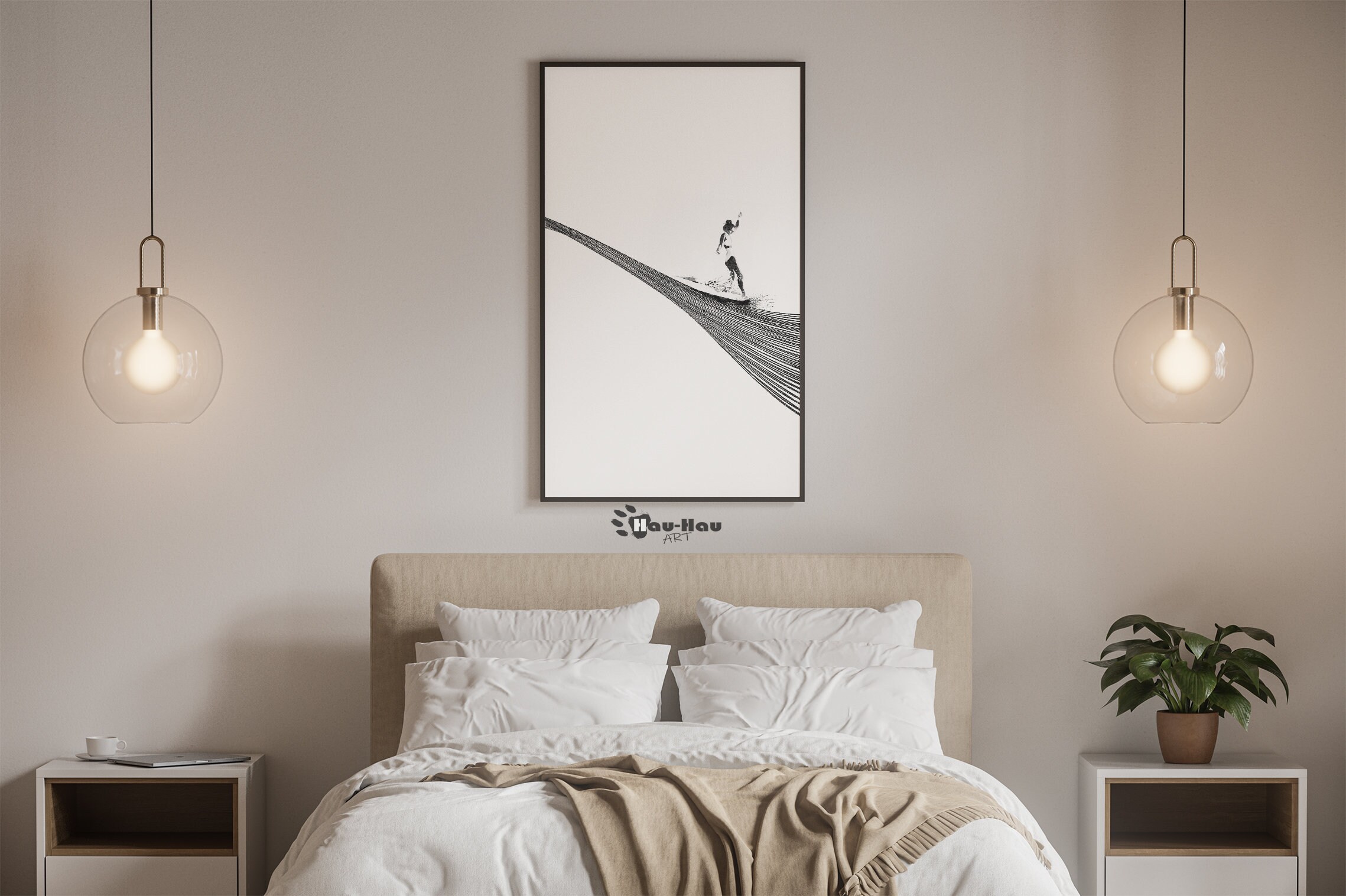 Minimalist Surf Line Art Print, Surf Girl Print, Surfing Art Poster ...