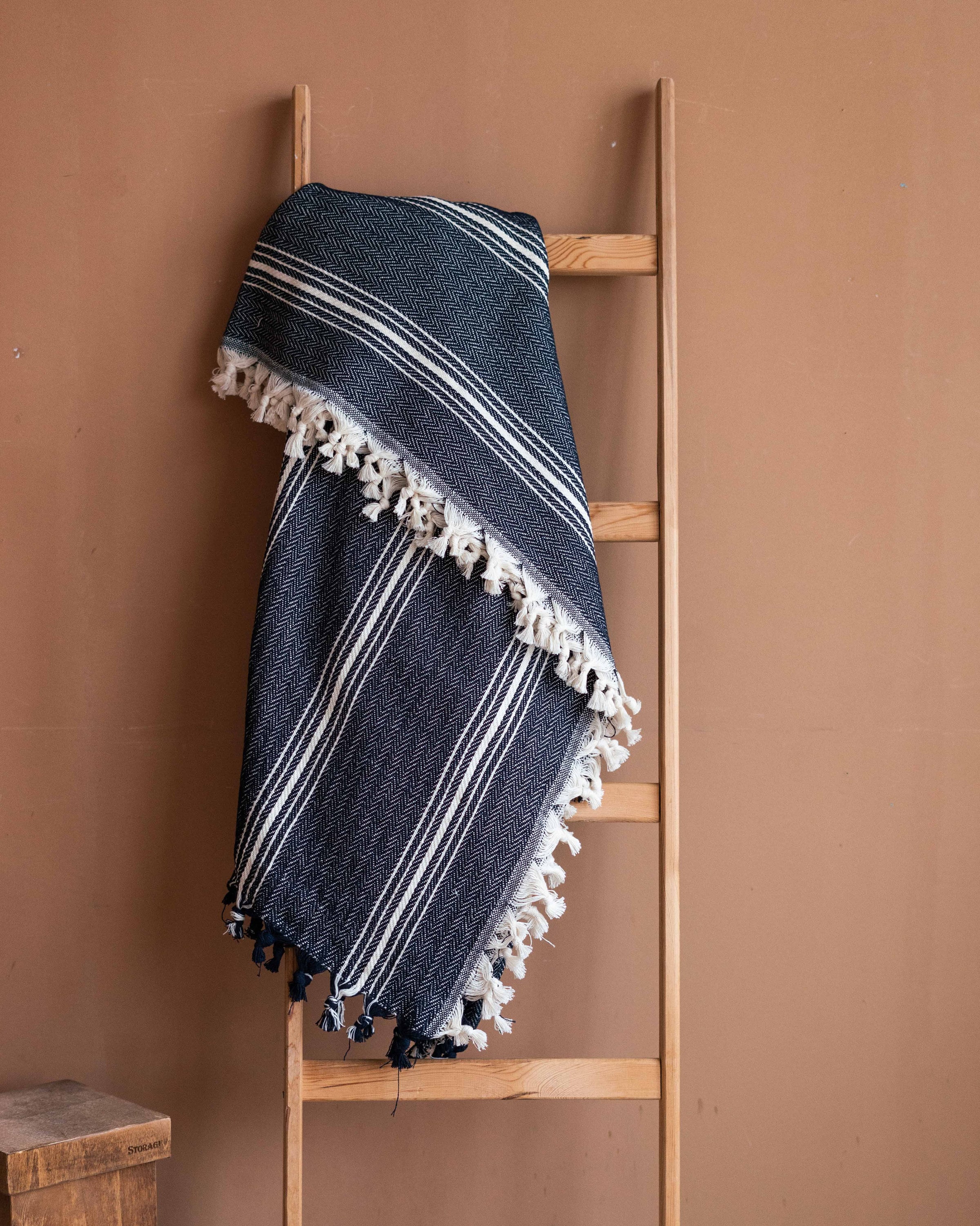 Navy Cotton Throw Blanket, King Queen Cotton Bedspread, Summer Bed ...