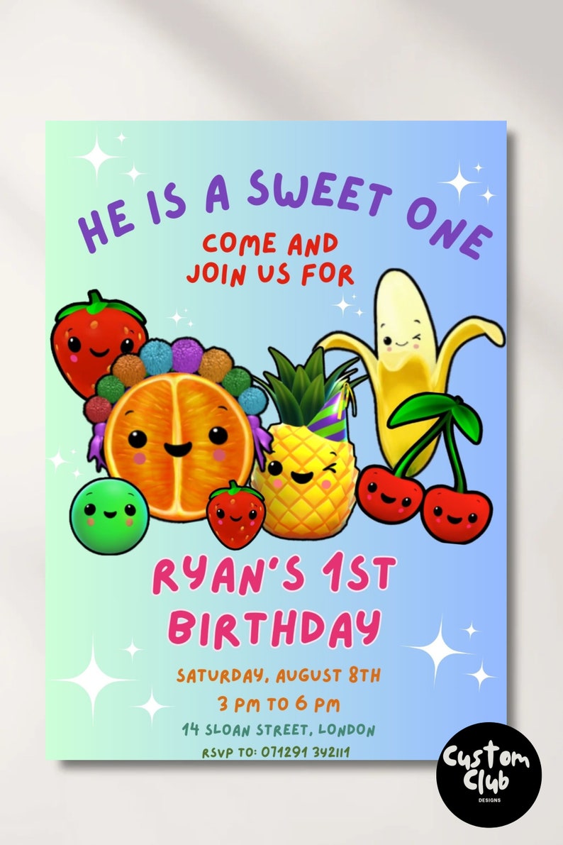 Hey Bear Sensory Birthday Digital Invitation | 24-hour Custom Service ...