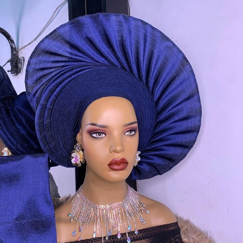 Basket Aso Oke Auto Gele Ipele and Fila Ready to Wear Gele - Etsy