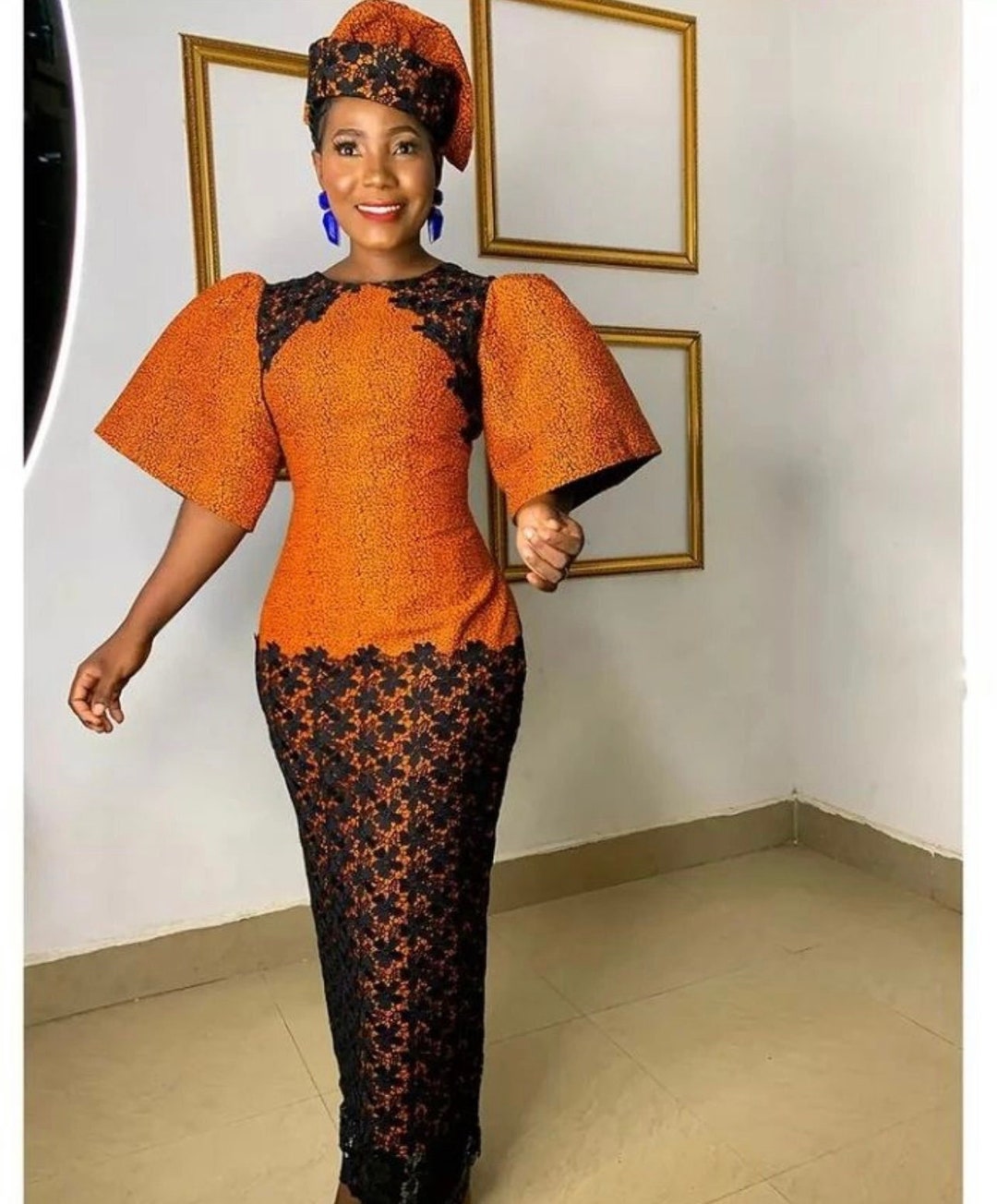 Ankara Gown, Trending Style, Mermaid Gown, Wedding Party Guest, Wedding ...