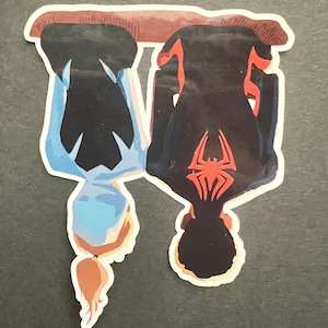 Miles Morales & Gwen Stacy Upside Down Sticker/sticker Pack|spider-gwen ...