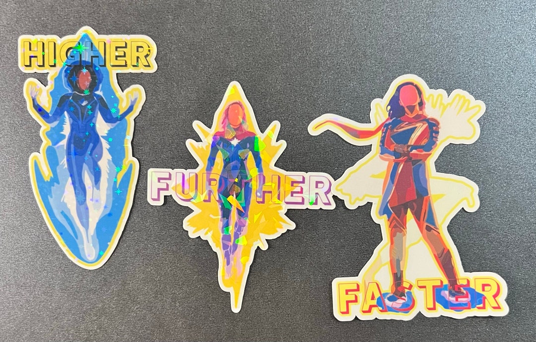 Higher, Further, Faster Holo Stickers | Carol Danvers | Monica Rambeau ...