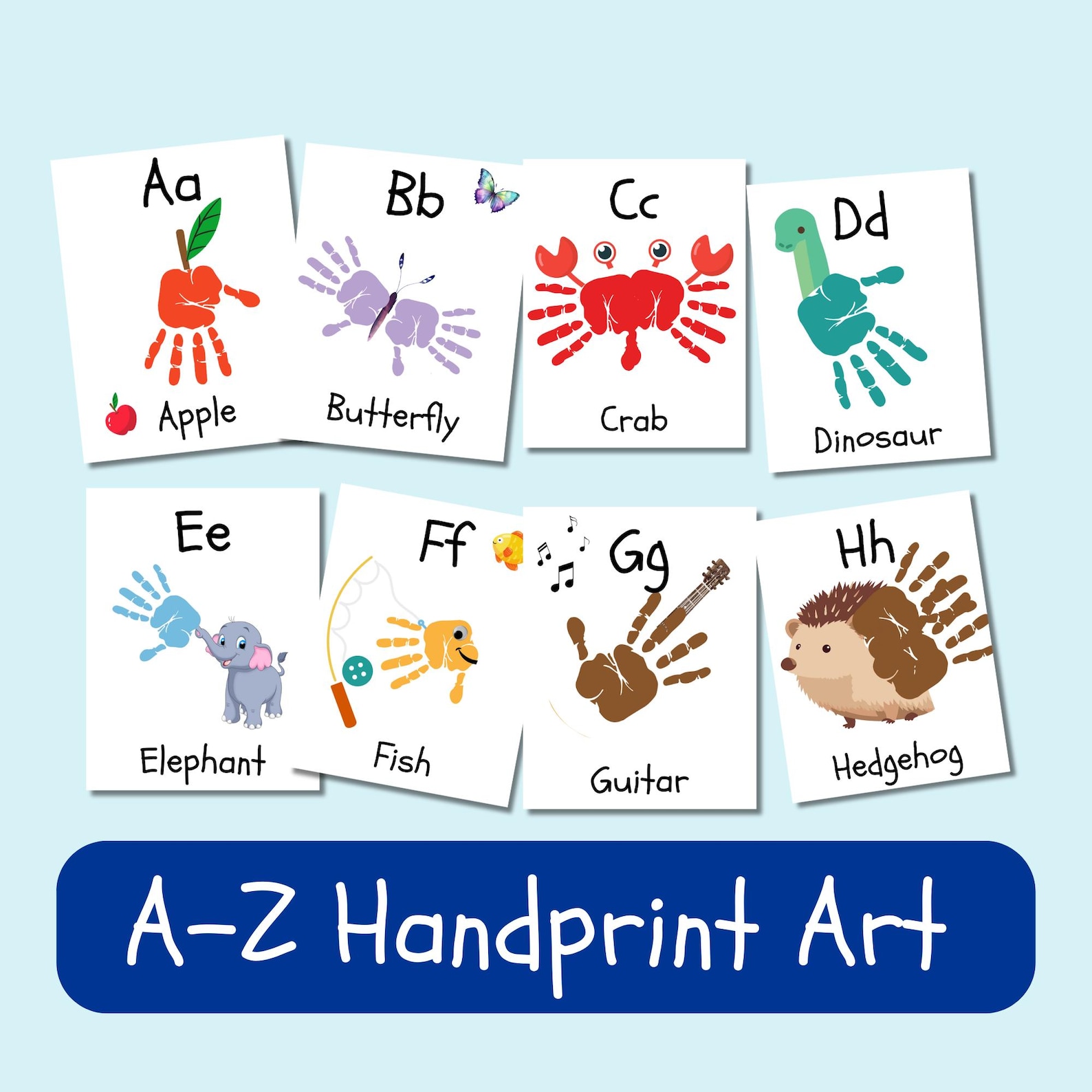 A-Z ABC Alphabet Handprint Craft Art Phonic Book / Baby Toddler Child ...