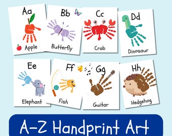 A-Z ABC Alphabet Handprint Craft Art Phonic Book / Baby Toddler Child ...
