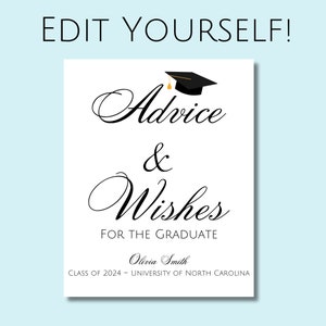 Graduation Advice & Wishes, Printable Graduation Advice Cards, Custom ...
