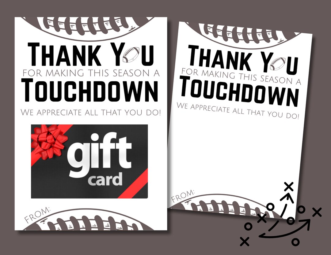PRINTABLE Football Coach Gift Card Holder, Gift for Coach, End of Sport ...