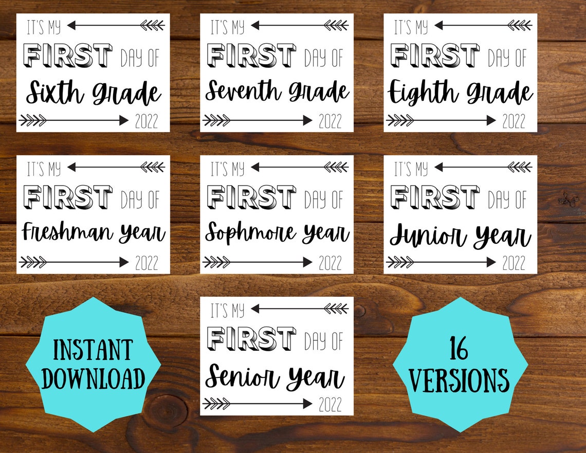 PRINTABLE Back to School Sign, 2022, First Day of School Sign ...