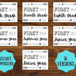 PRINTABLE Back to School Sign, 2022, First Day of School Sign ...
