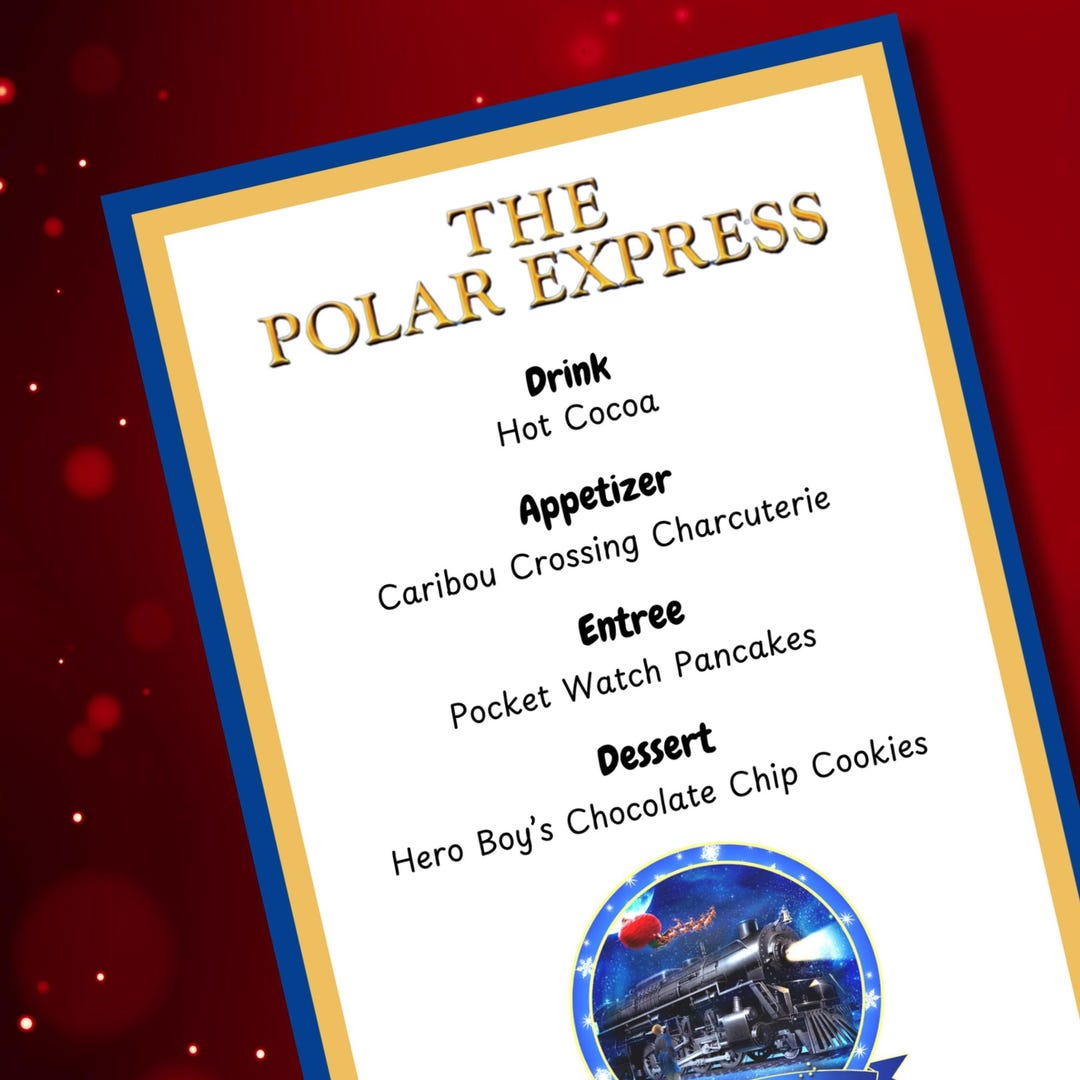 Polar Express, Christmas Dinner and a Movie Night Menu | Christmas ...
