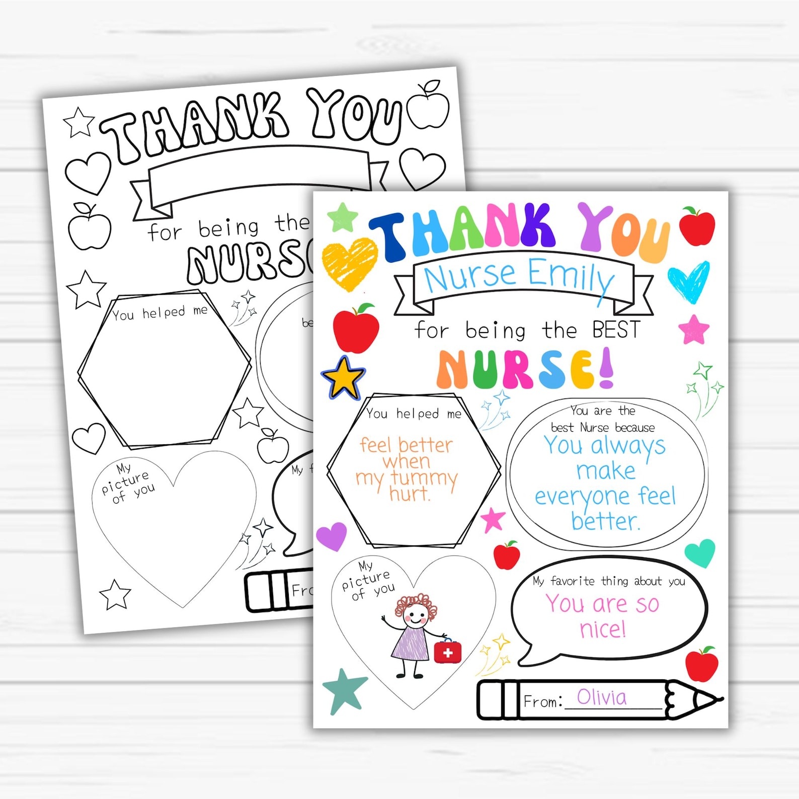 School Nurse Appreciation Coloring Page • Printable Thank You Gift ...