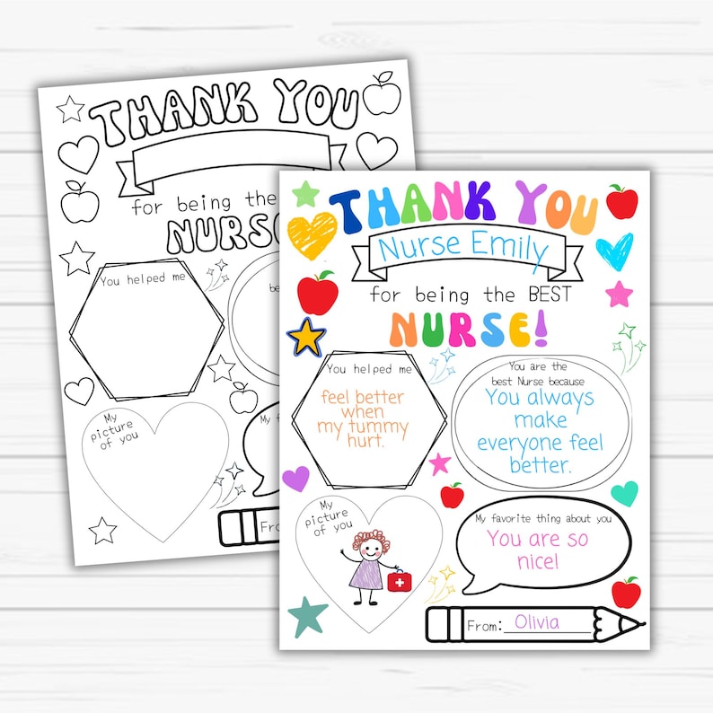 School Nurse Appreciation Coloring Page • Printable Thank You Gift ...