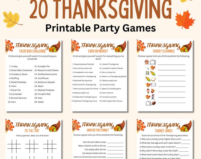 Thanksgiving Games | Thanksgiving Party Games | Thanksgiving Games for ...