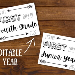 PRINTABLE Back to School Sign, 2022, First Day of School Sign ...