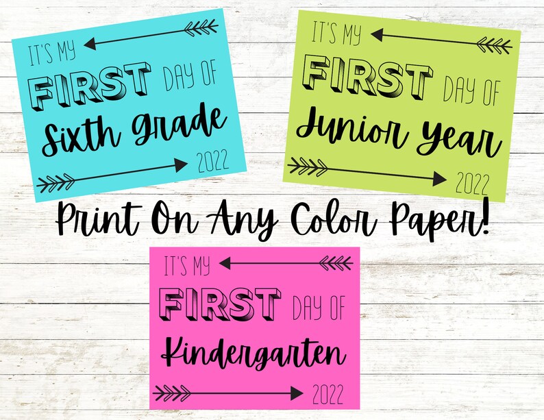 PRINTABLE Back to School Sign, 2022, First Day of School Sign ...