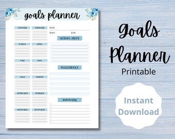Goal Setting Planner 2022 Printable for Life Management and - Etsy