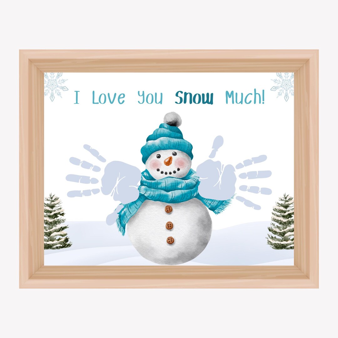 Snowman Handprint Craft Printable | Winter Kids Art Activity ...