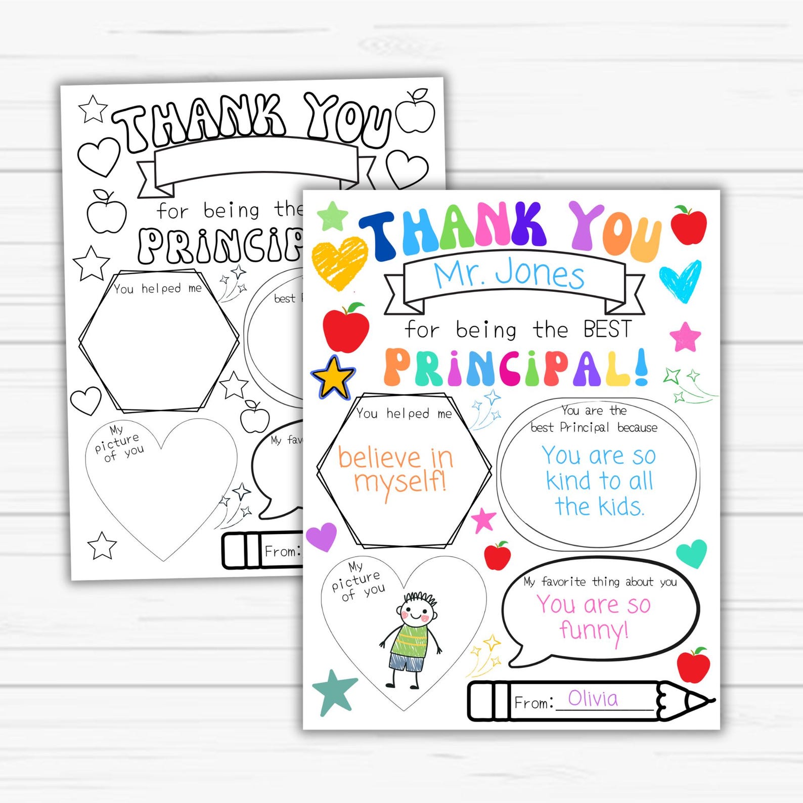 School Principal Appreciation Coloring Page • Printable Thank You Gift ...
