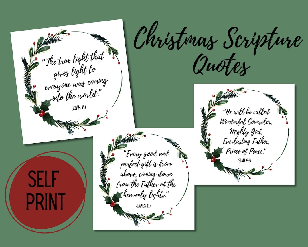 Christmas Bible Verses, Christmas Scripture Cards Printable, Christian ...