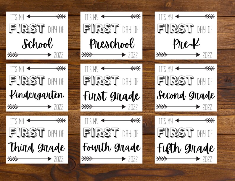 PRINTABLE Back to School Sign, 2022, First Day of School Sign ...