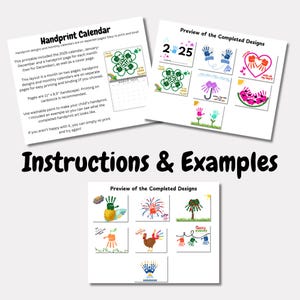 Handprint Calendar 2025 Landscape, Printable Handprint Craft Bundle ...