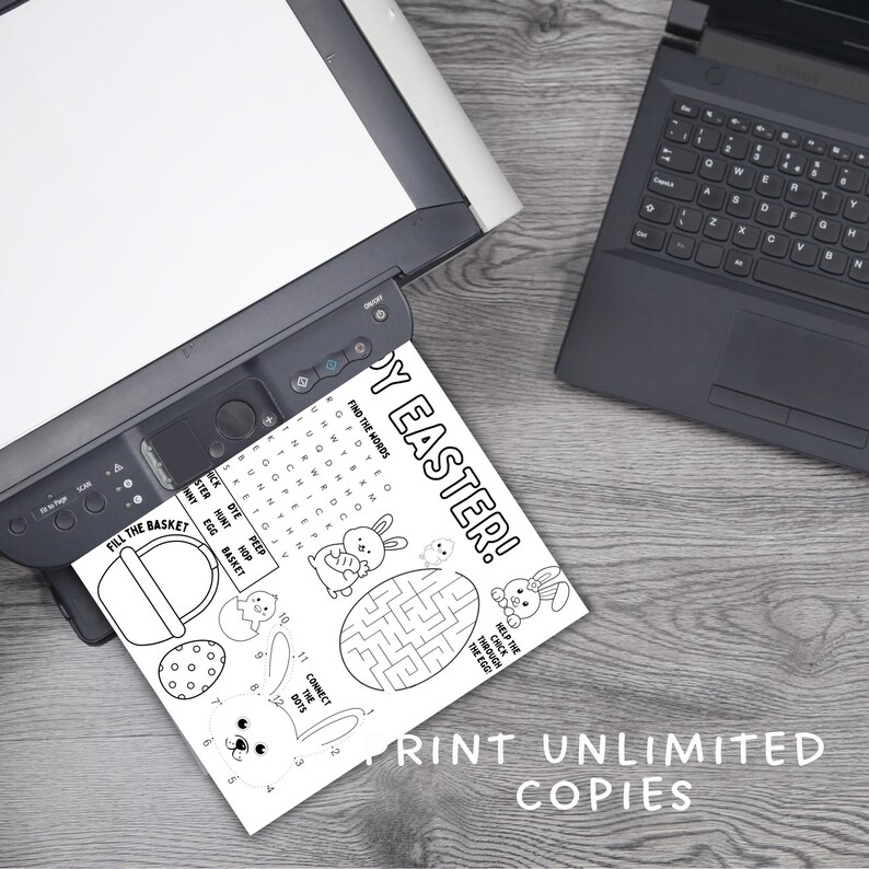 Easter Activity Placemat, Easter Coloring Page, Printable Easter Party ...