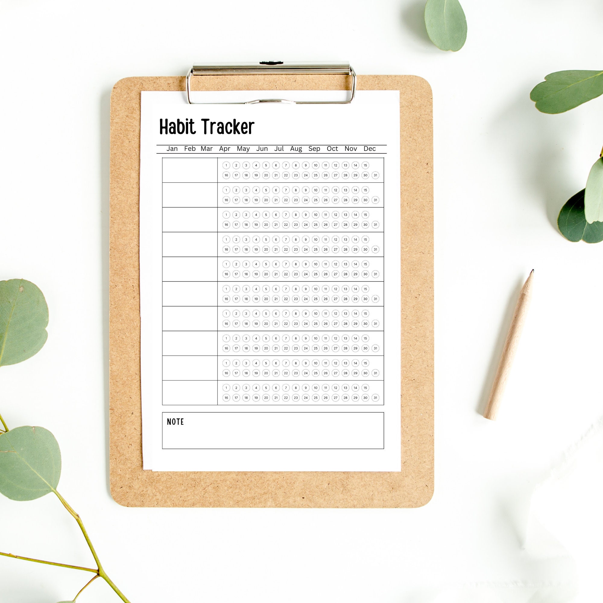 Daily Habit Tracker Printable/goodnotes & Notability/editable Canva ...