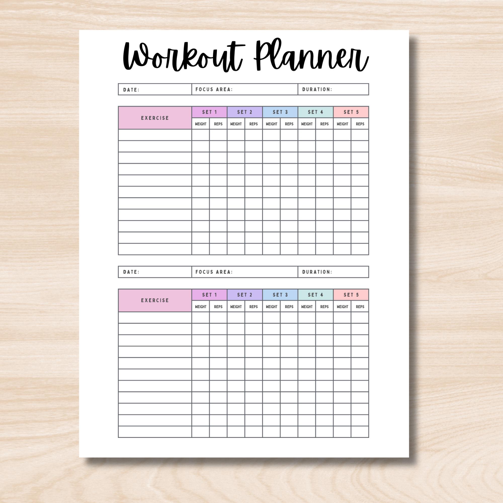 PRINTABLE Exercise Tracker Activity Log, Journal Page Exercise Tracker ...