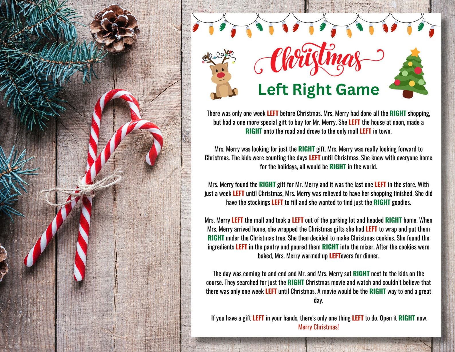 Left Right Christmas Game | Christmas Pass the Prize | Right Left Game | Christmas Pass Game ...