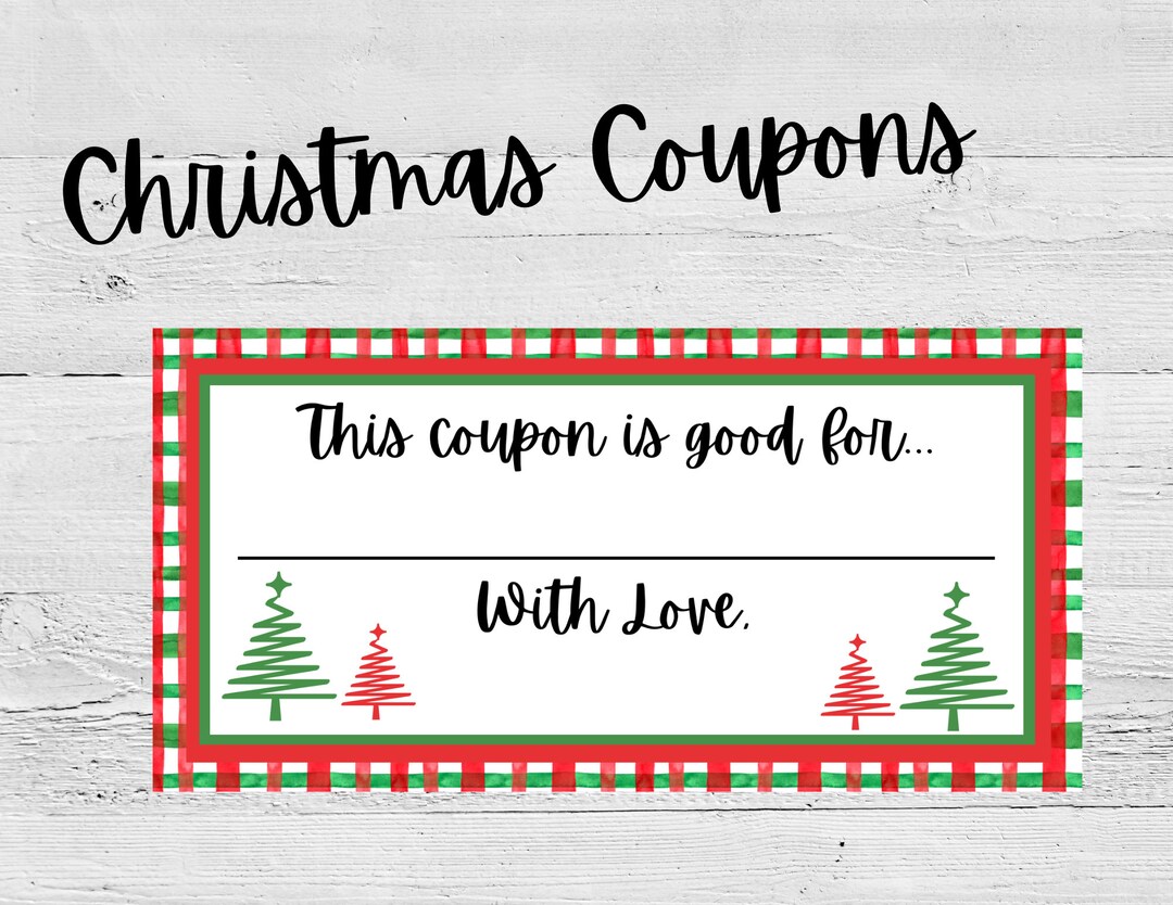 PRINTABLE Christmas Coupons, Last Minute Gift Idea, Stocking Stuffer ...