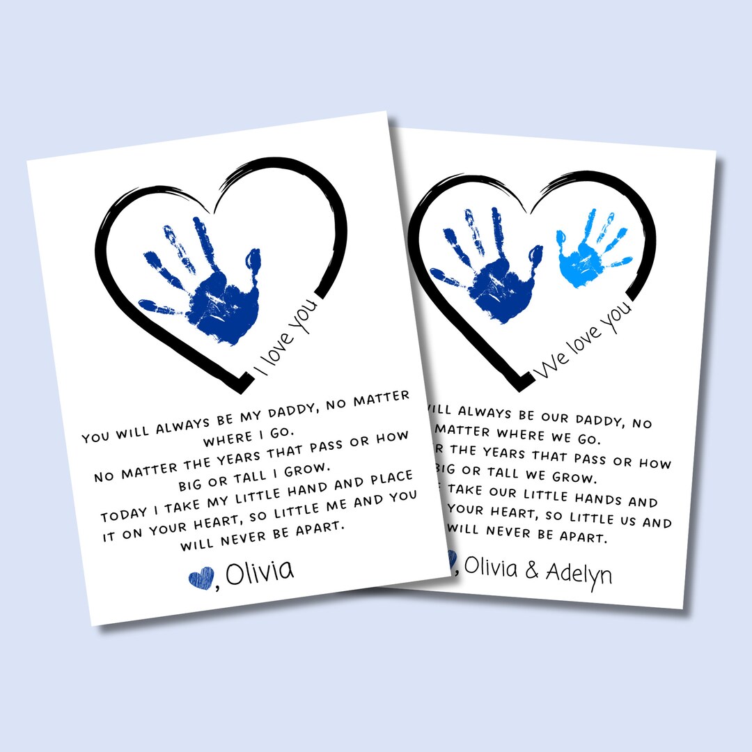 Dad Gift Handprint Craft, Gifts for Daddy From Daughter, Handprint Art ...