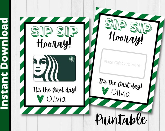 INSTANT DOWNLOAD Starbucks Back to School Teacher Gift, Teacher Thank ...