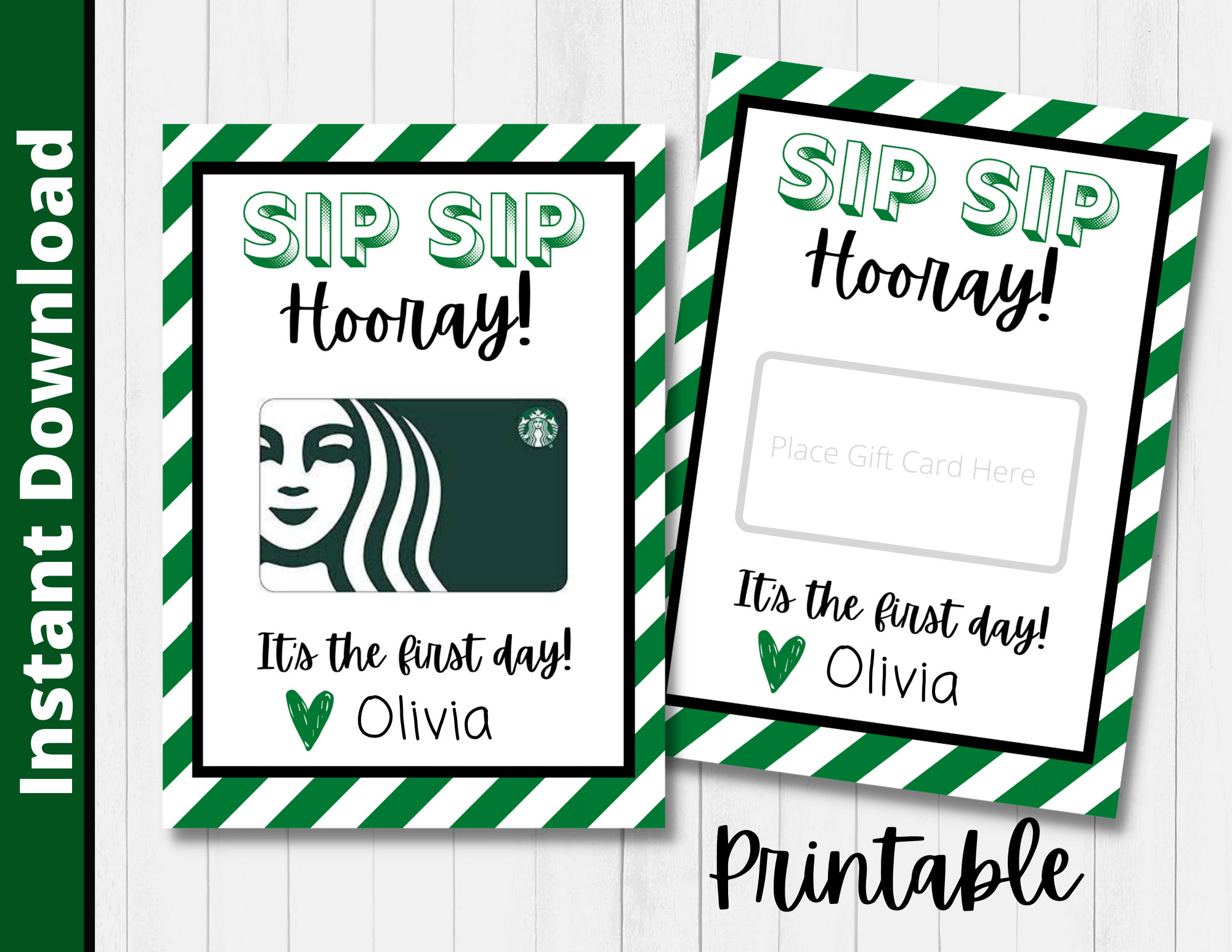 PRINTABLE Starbucks Gift Card Holder, Back to School, Teacher Thank You ...