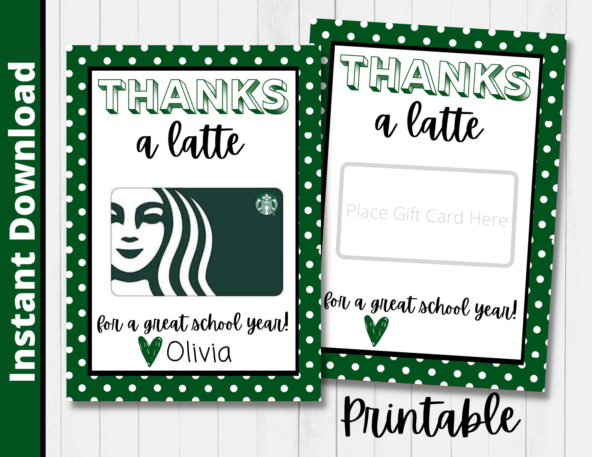 PRINTABLE Starbucks Gift Card Holder, End of School Year, School is Out ...