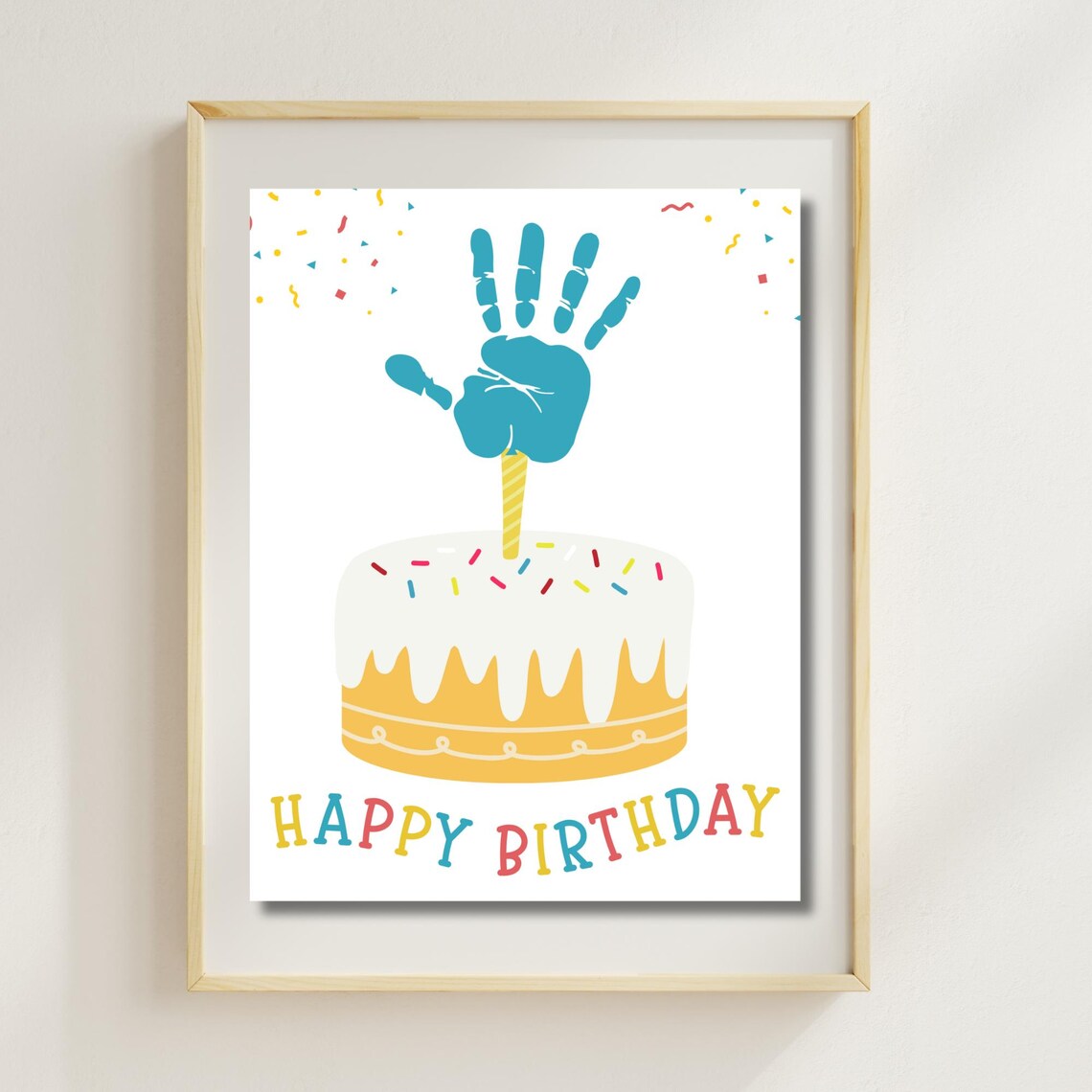 Happy Birthday Handprint Keepsake Printable | DIY Handprint Birthday ...