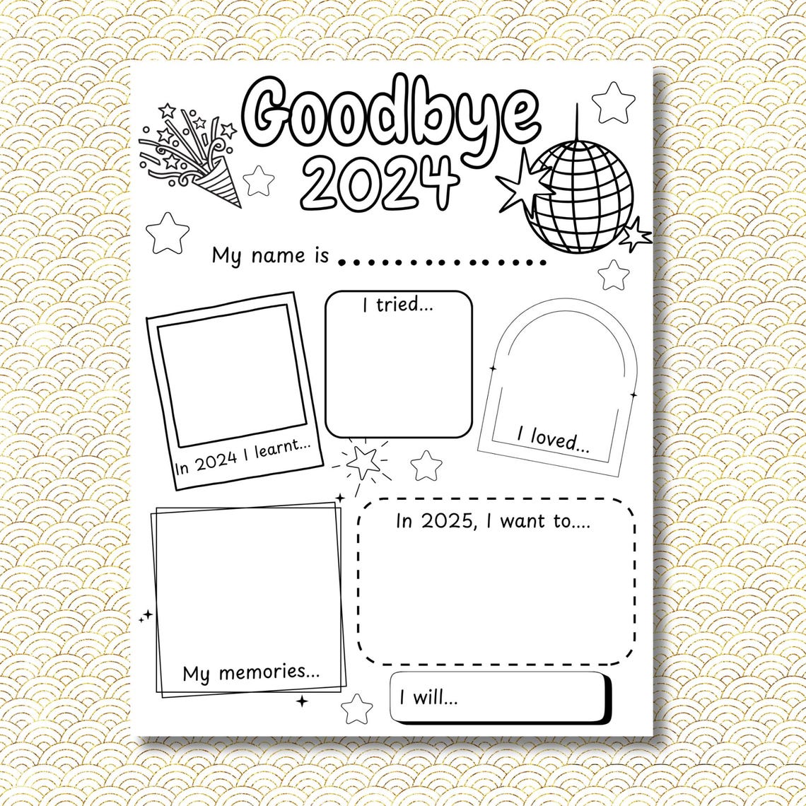 Year Recap Printable, New Year Classroom Activity, Kids Year in Review ...