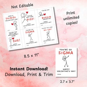 Slang Kids Valentine's Day Cards, Funny Printable Classroom Valentine ...