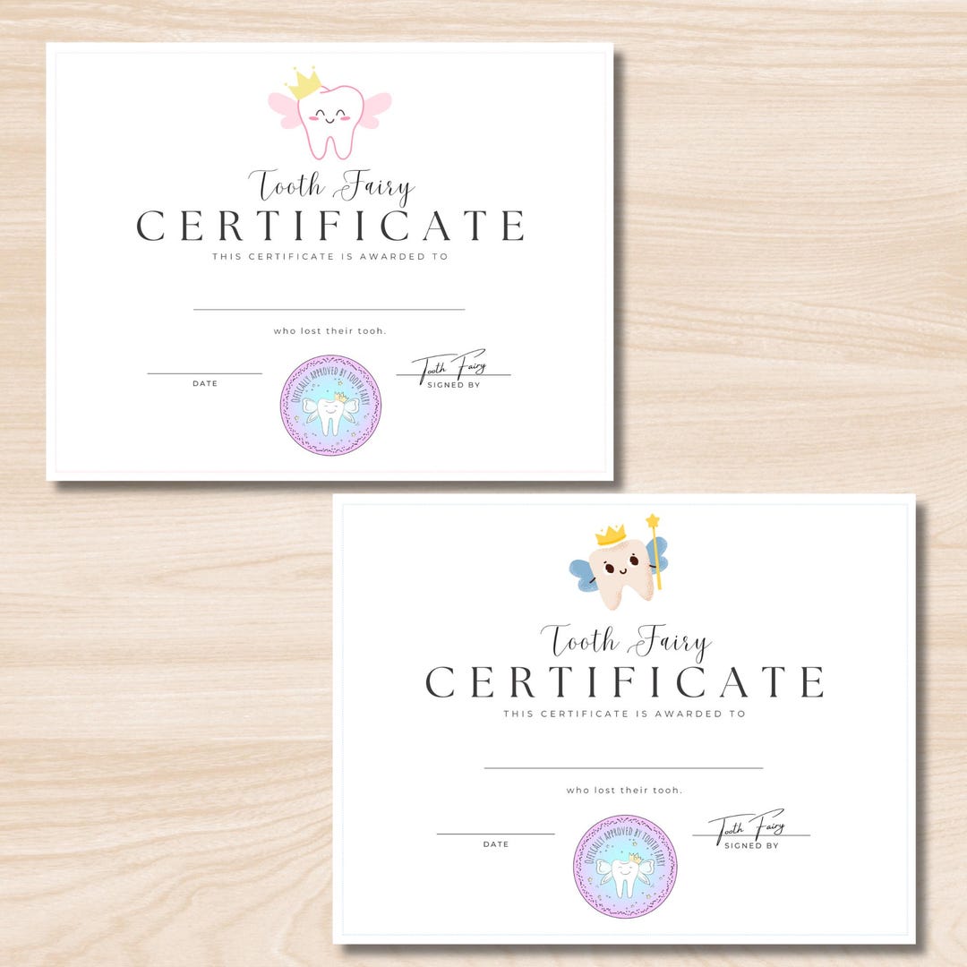 Tooth Fairy Letter - Tooth Fairy Certificate Printable - Tooth Fairy ...