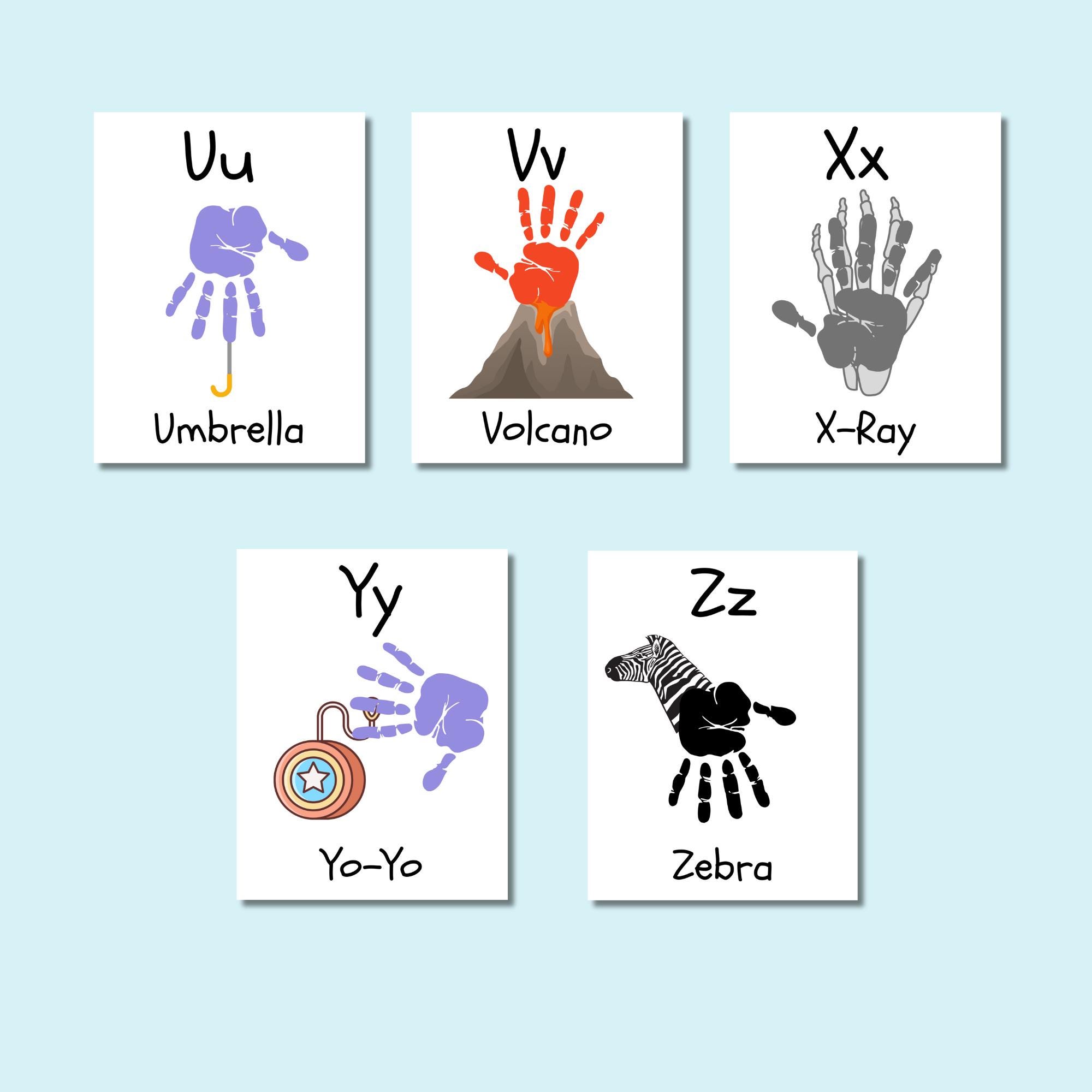 A-Z ABC Alphabet Handprint Craft Art Phonic Book / Baby Toddler Child ...