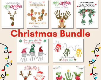 Christmas Handprint Poem DIY Art Craft Bundle, Printable Christmas ...