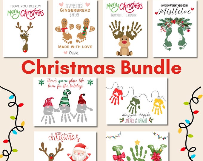 Christmas Footprint Santa Art Craft, Printable Christmas Handprint ...
