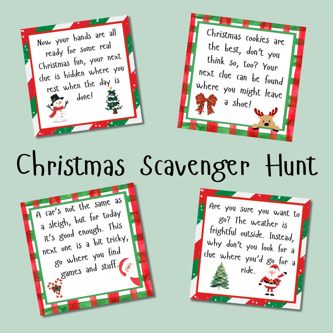 Christmas Scavenger Hunt - Christmas Printable Game for Kids ...