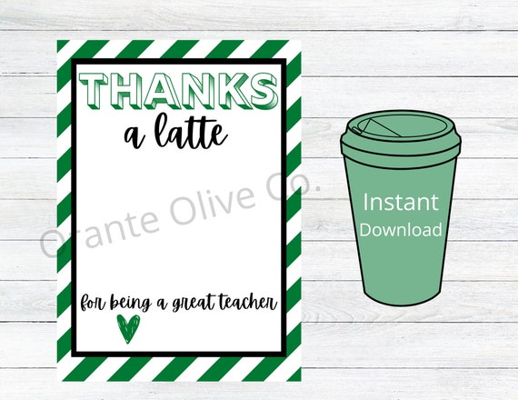 Teacher Appreciation Printables Starbucks