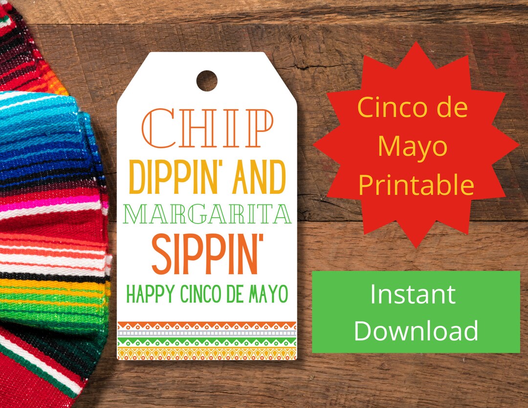 Cinco De Mayo Tag, Gift Tag, Happy Cinco De Mayo, Printable - Etsy